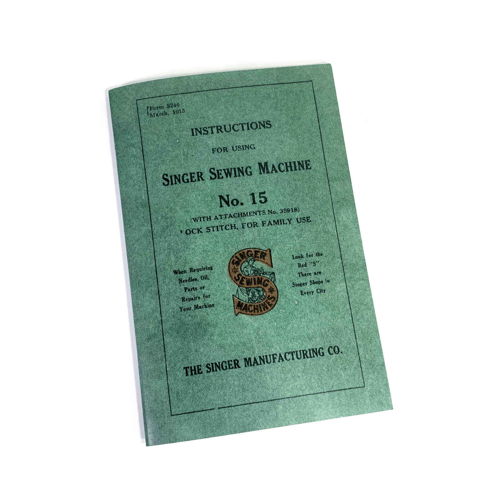 New Singer 15 Treadle Sewing Machine Instruction Manual Original or Lr ...