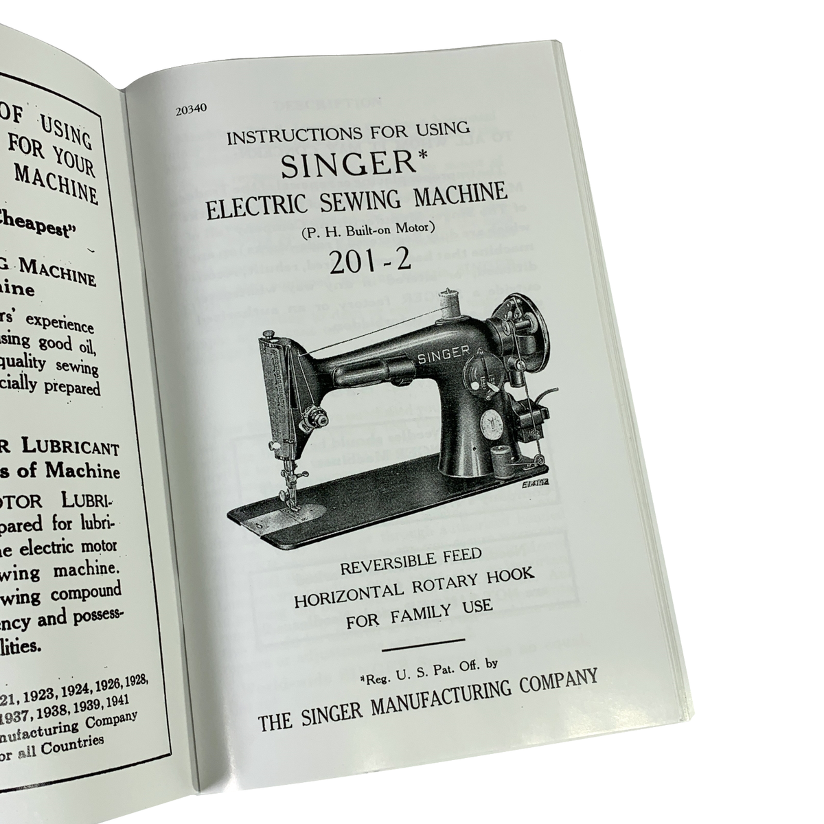 New Singer 201-2 Sewing Machine Instruction Manual Original or Large ...