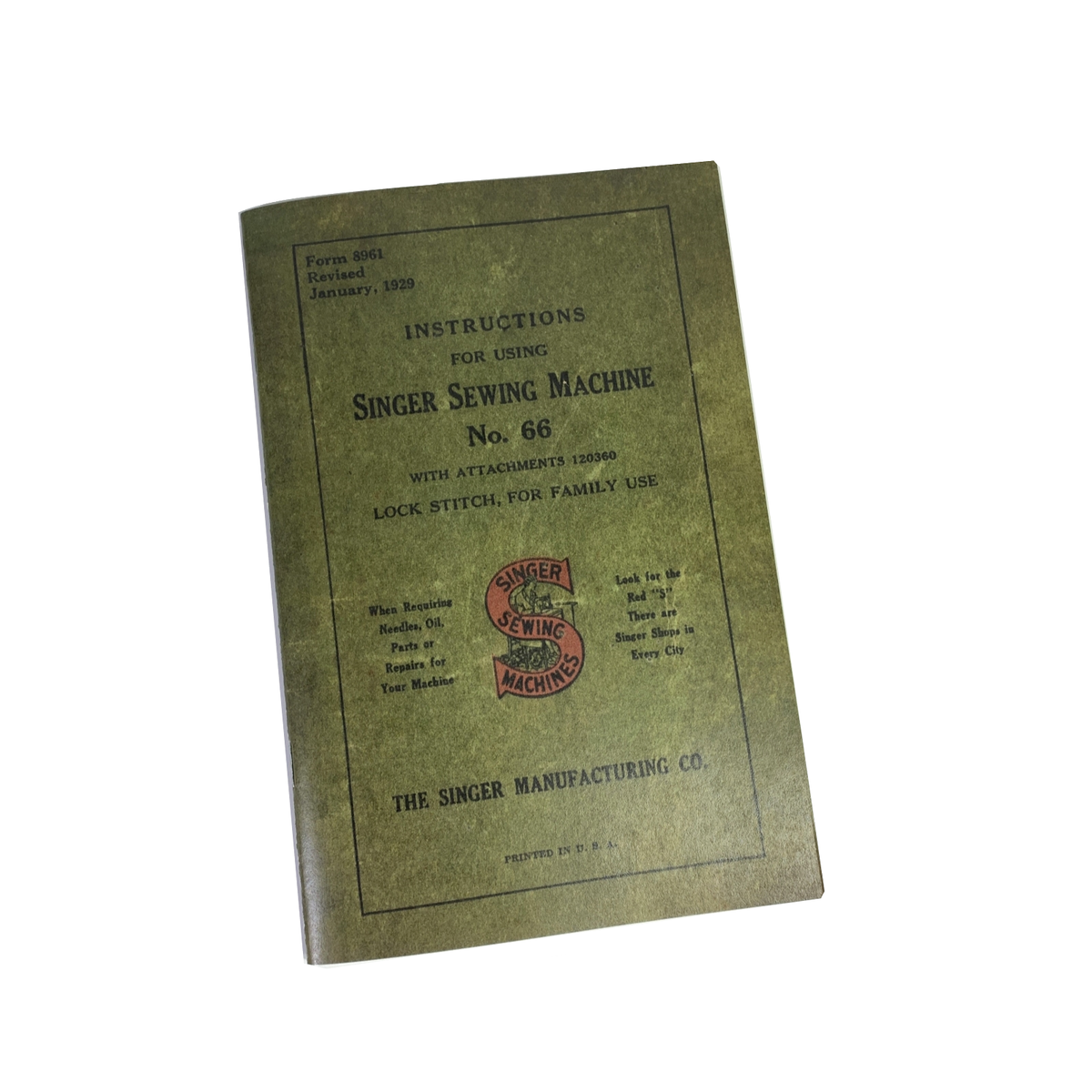 Singer 66 Red Eye Treadle Sewing Machine Instruction Manual New ...