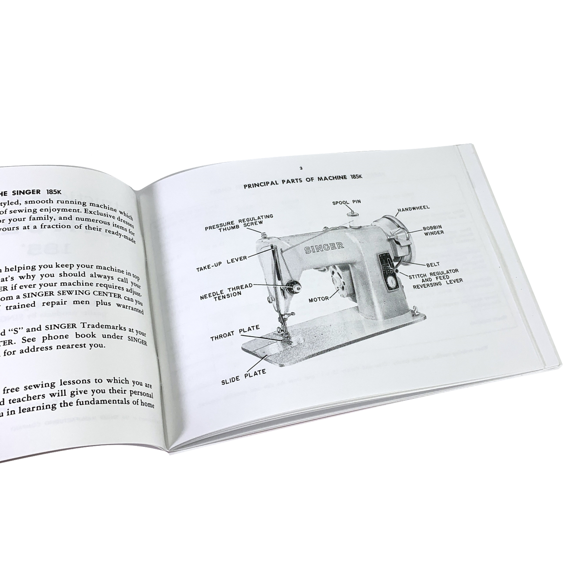 Singer 185K 185J Sewing Machine Instruction Manual New Reproduction ...