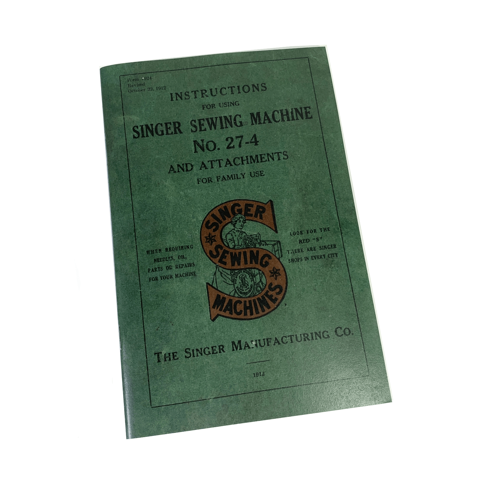 Singer 27 Treadle Sewing Machine Instruction Manual New Reproduction ...