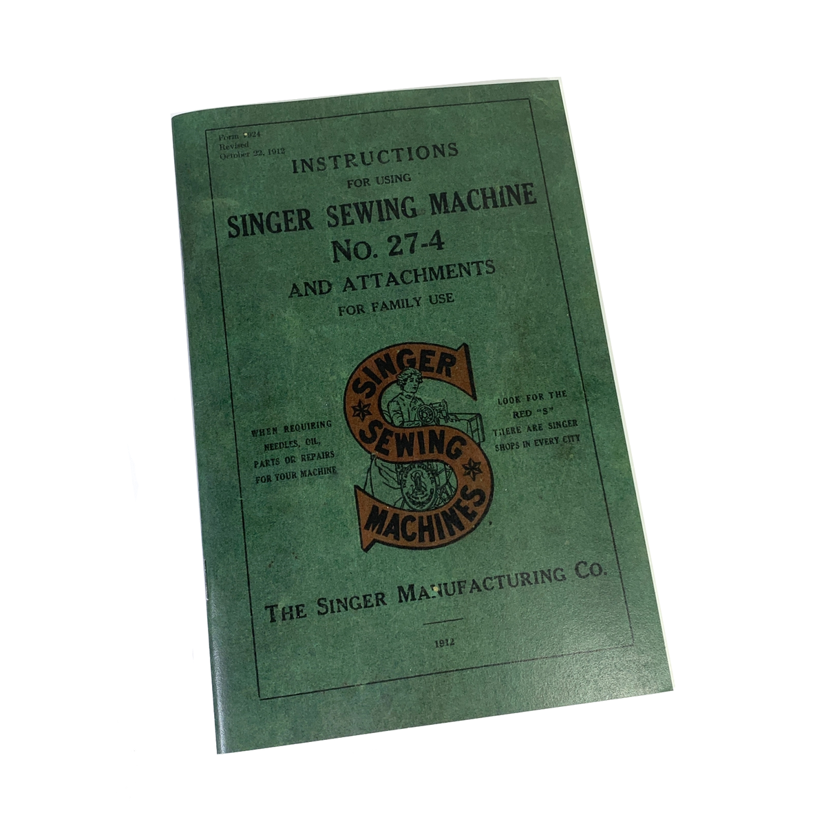 Singer 27 Treadle Sewing Machine Instruction Manual New Reproduction ...