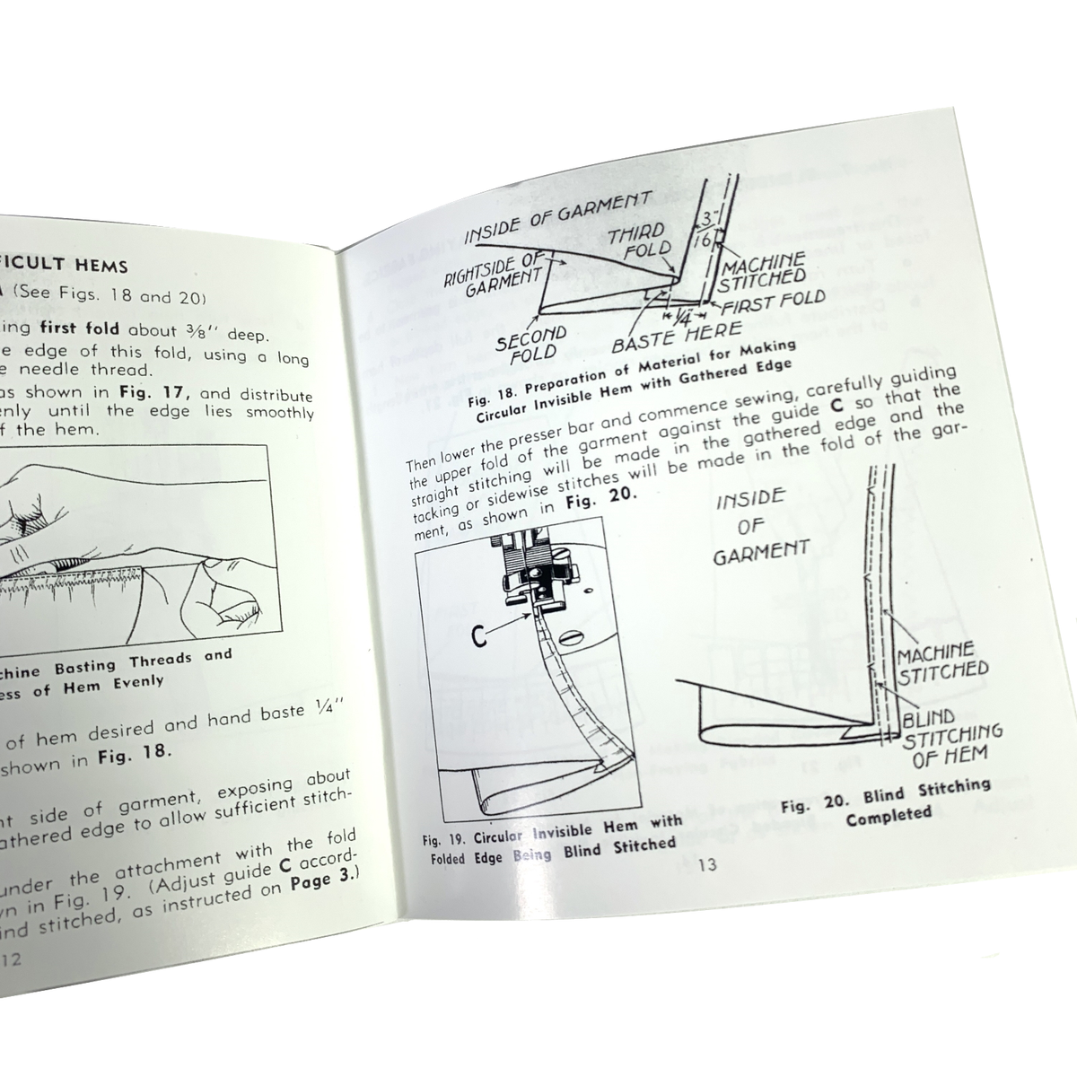 Singer Sewing Machine Blind Stitch Attachment 160616 Instruction Manual ...