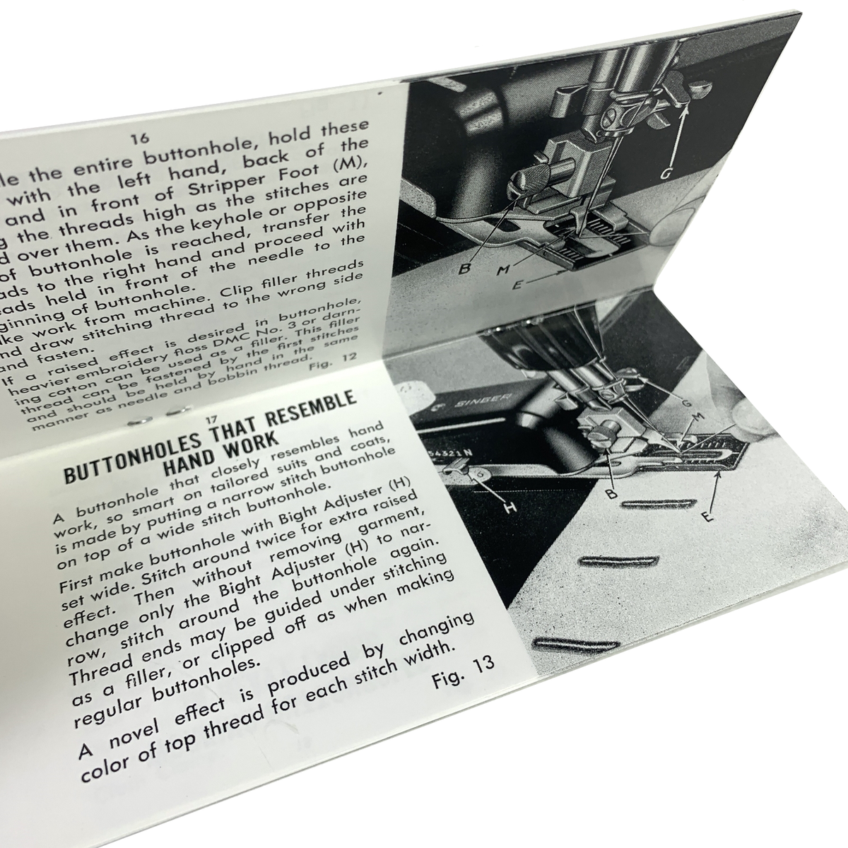 Singer Sewing Machine Buttonholer Attachment Instruction Manual 160506 ...