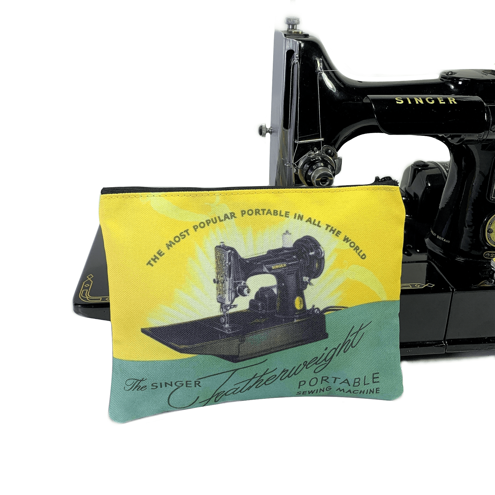 Zippered Accessory Pouch Bag featuring Singer Featherweight Sewing Mac ...