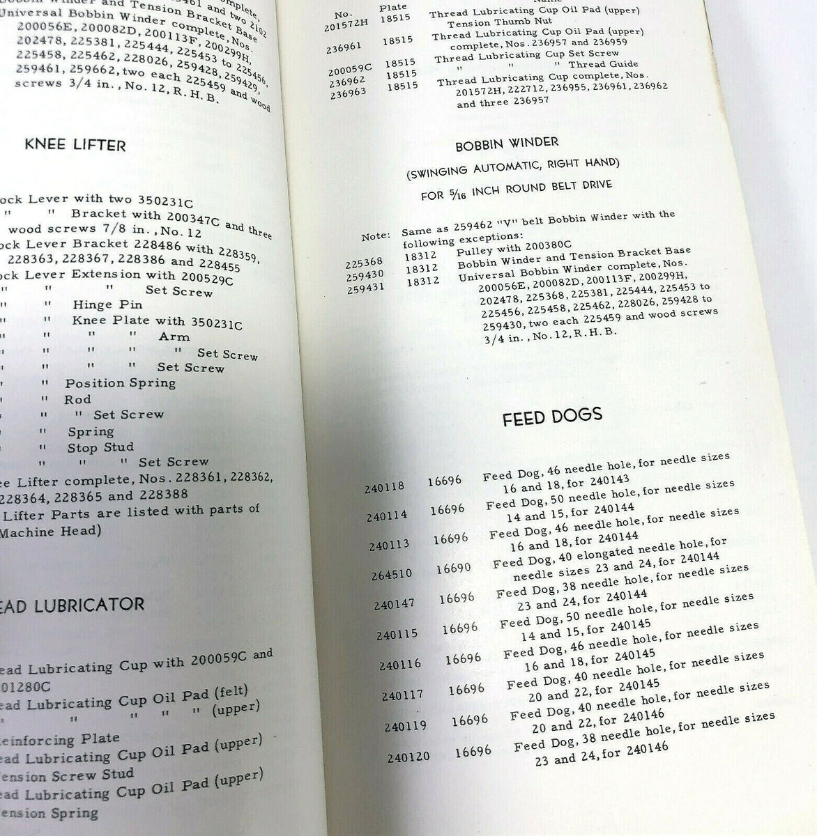 Singer 111w155 Industrial Sewing Machine List of Parts Booklet Manual ...
