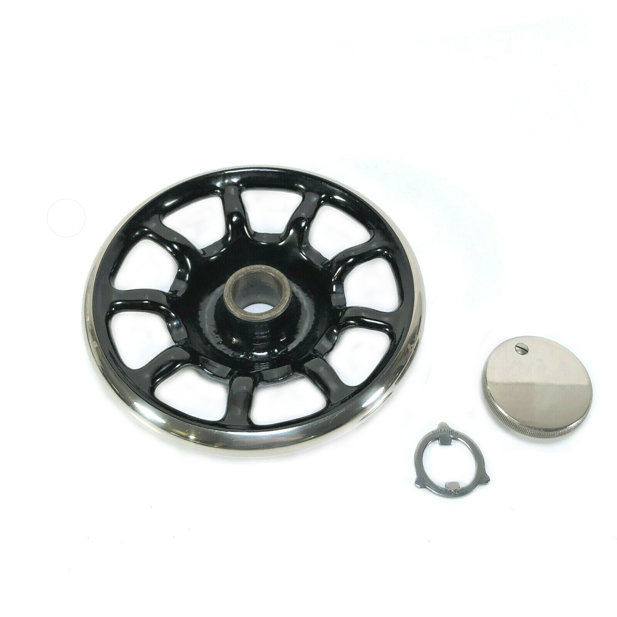 Singer Sewing Machine Spoked Nickel Rim Balance Hand Wheel w Stop ...
