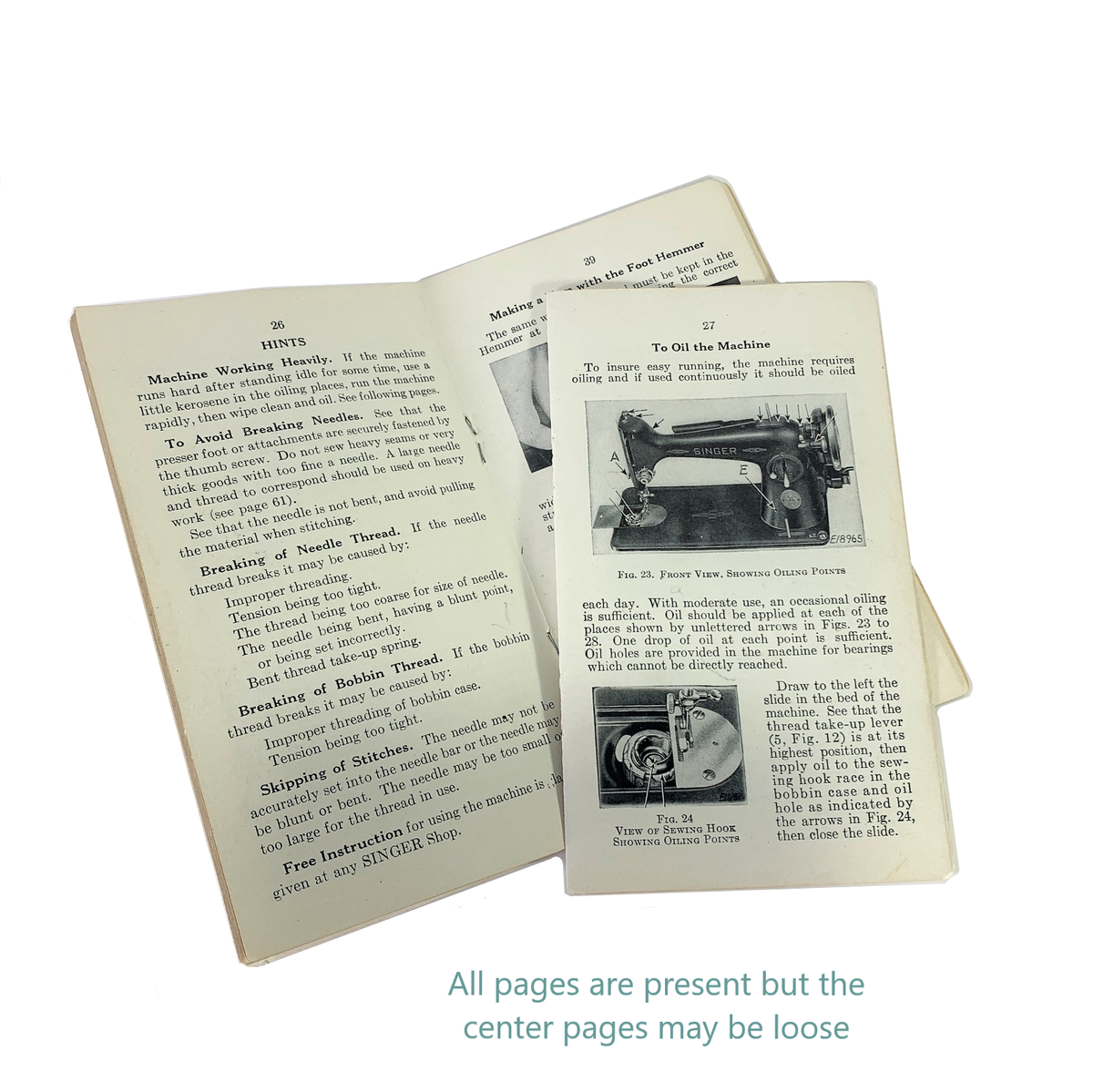 Singer 201-3 201K Sewing Machine Instruction Manual Vintage Original ...