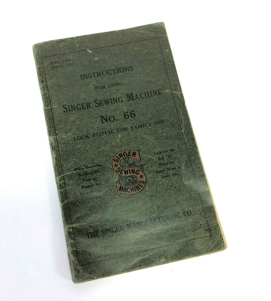 Singer 66-1 Red Eye Treadle Sewing Machine Instruction Manual Vintage ...