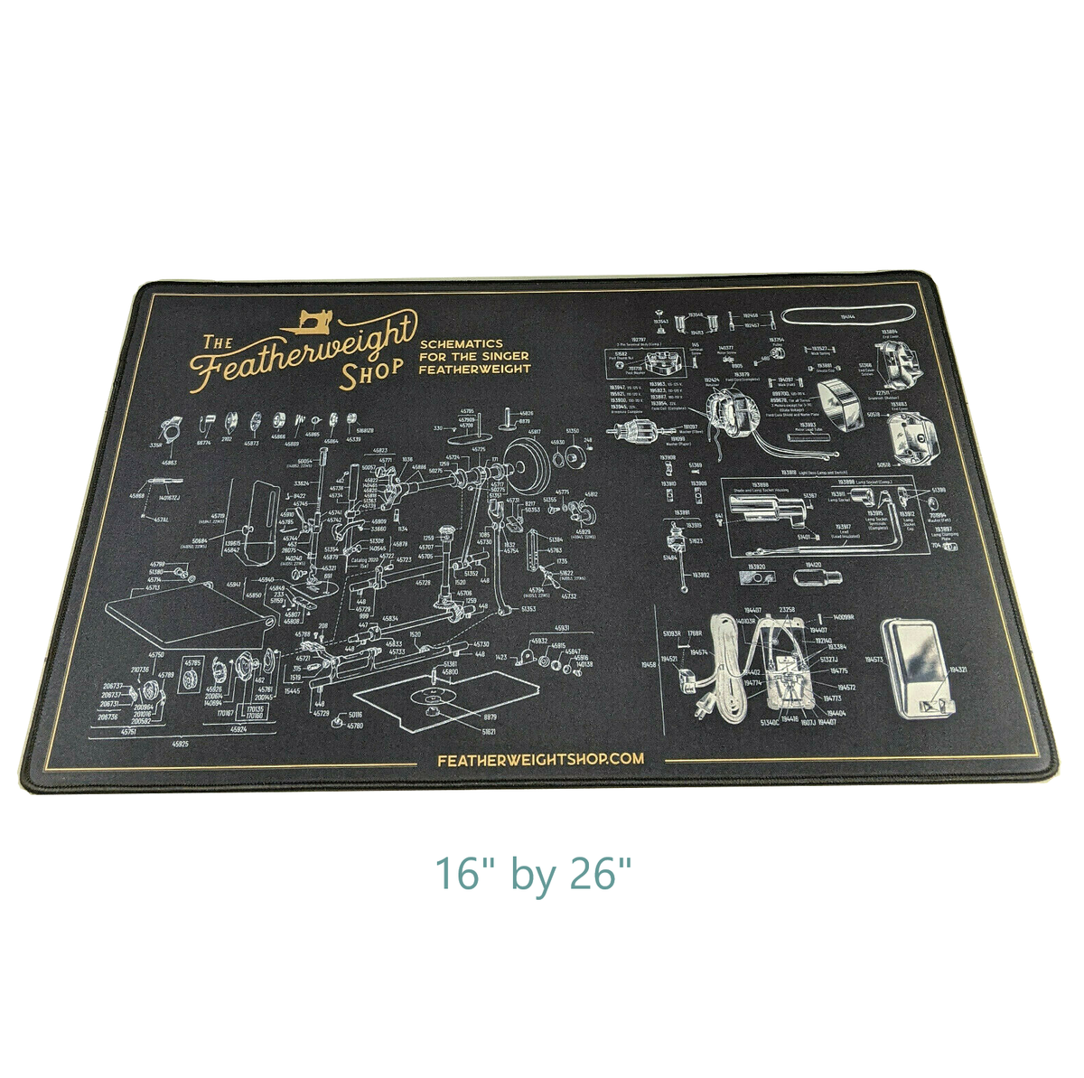 Singer Featherweight 221 Sewing Machine Schematic Service Work Mat ...