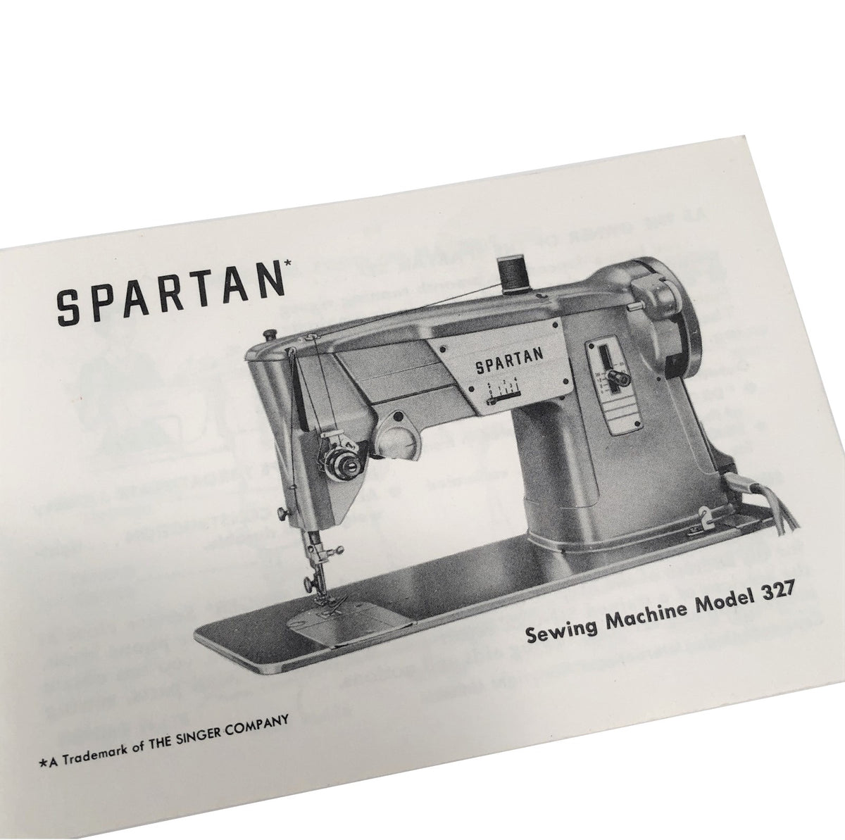 Singer Model 327 Spartan Sewing Machine Instruction Manual Vintage ...
