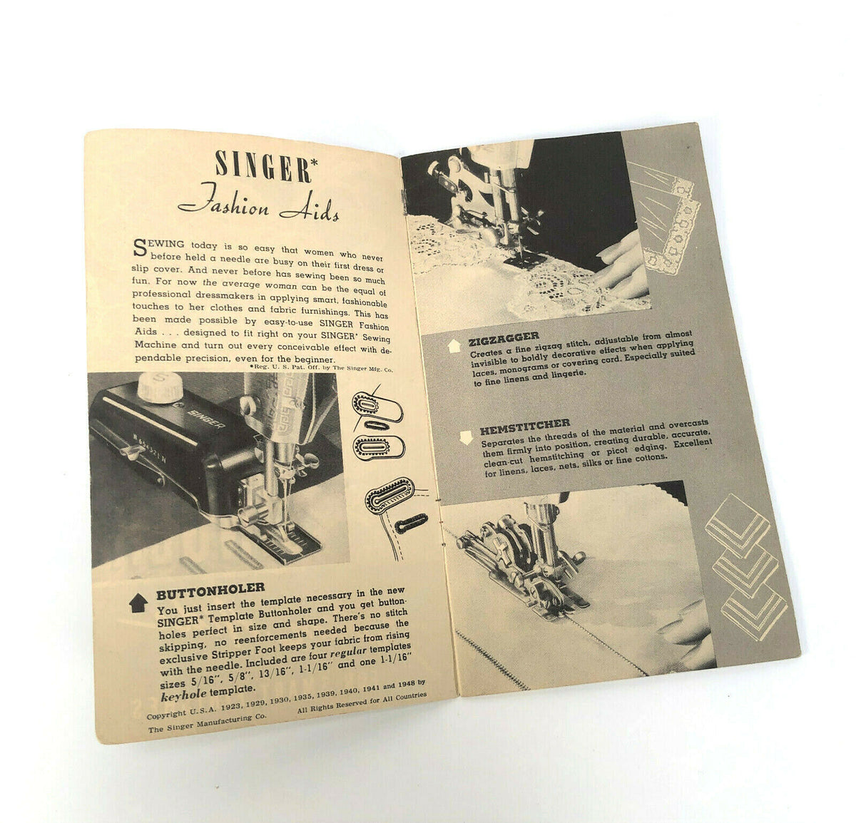 Singer Fashion Aids for Smart Finishes Advertising Brochure Pamphlet ...